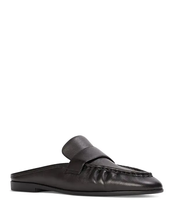 BLACK SUEDE STUDIO Gabby Loafer Mules - Hot Fudge