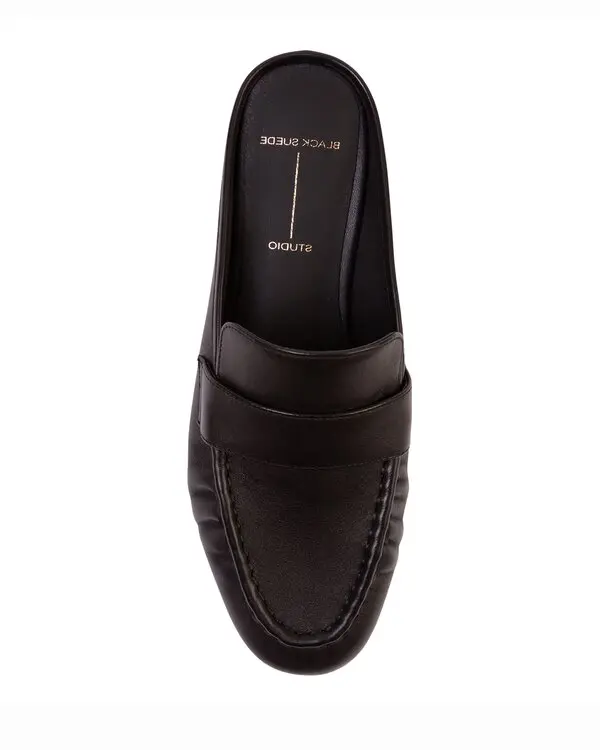 BLACK SUEDE STUDIO Gabby Loafer Mules - Hot Fudge