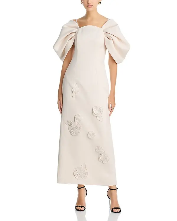 LEO LIN Arabella Applique Midi Dress