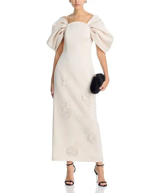 LEO LIN Arabella Applique Midi Dress