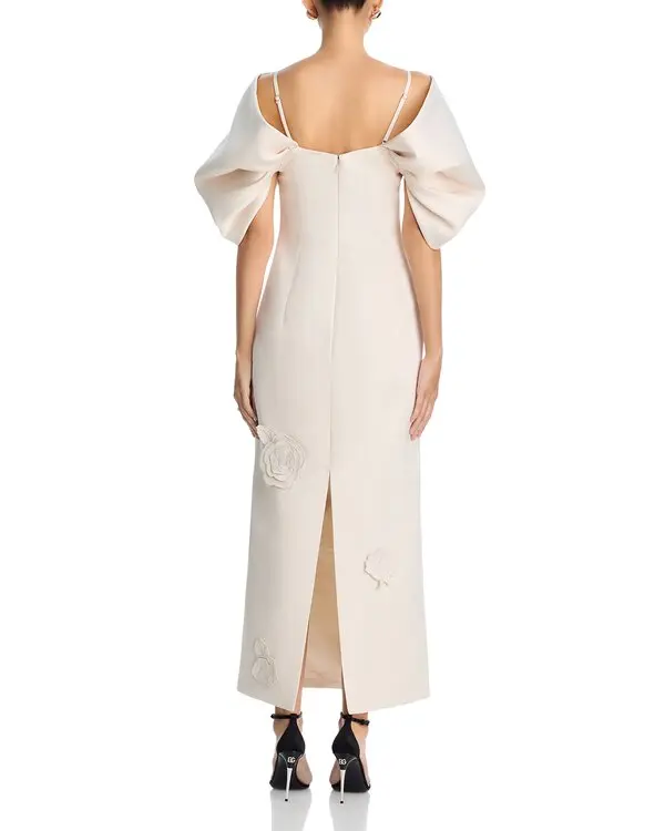 LEO LIN Arabella Applique Midi Dress