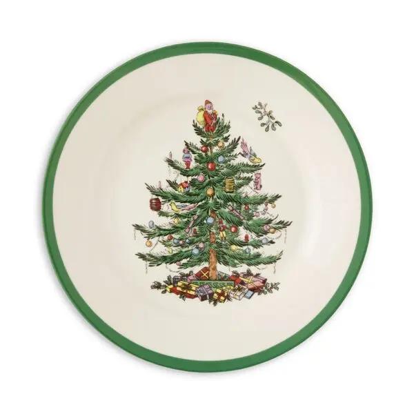 SPODE Christmas Tree Salad Plates, Set Of 4
