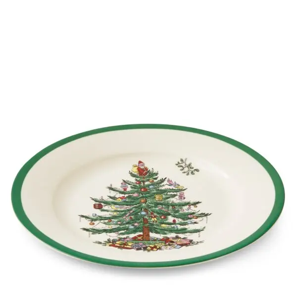 SPODE Christmas Tree Salad Plates, Set Of 4