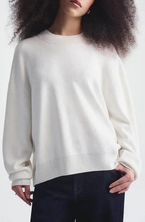 Brooklyn Industries Crewneck Long Sleeve Sweater - Antique White
