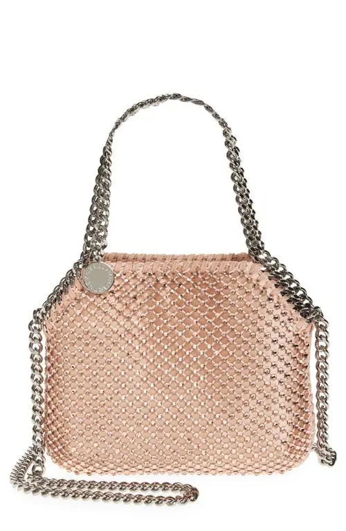 Stella McCartney Falabella Crystal Mesh Crossbody Bag - Light Peach