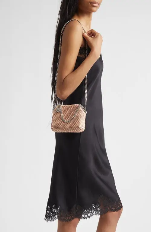 Stella McCartney Falabella Crystal Mesh Crossbody Bag - Light Peach
