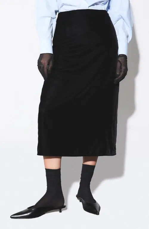 Deluc Mason Velvet Midi Skirt - Black