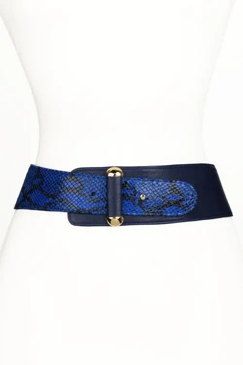 RAINA BELTS Vixen Color Block Belt - Navy