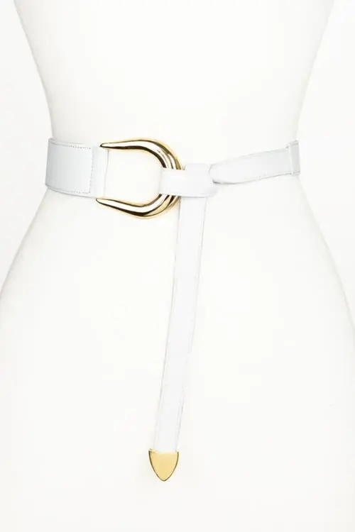 RAINA BELTS Sheila Knot Leather Belt - White