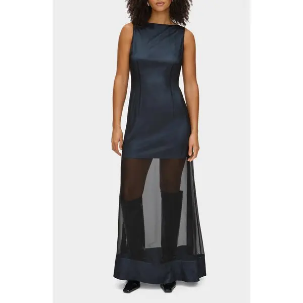 ALIGNE Amalie Sheer Silk-blend Maxi Dress