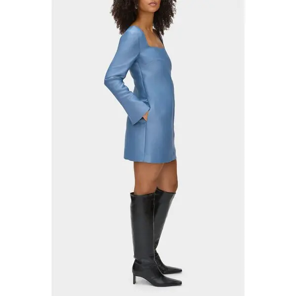 ALIGNE Carmel Long Sleeve Satin Minidress