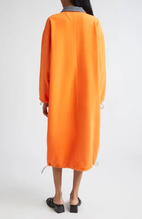 Sandy Liang Sloan Long-sleeve Fleece Half-zip Midi Dress