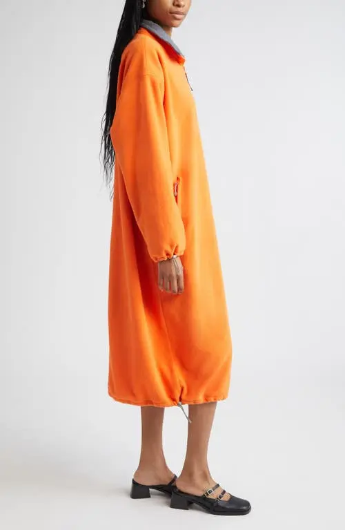 Sandy Liang Sloan Long-sleeve Fleece Half-zip Midi Dress