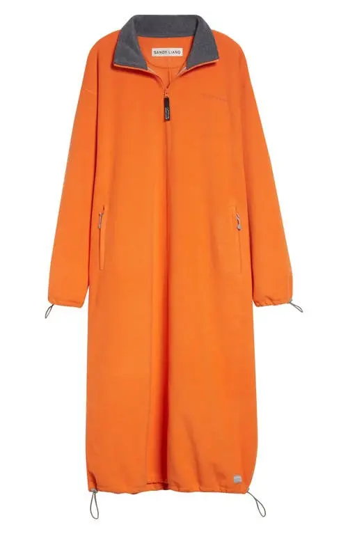 Sandy Liang Sloan Long-sleeve Fleece Half-zip Midi Dress