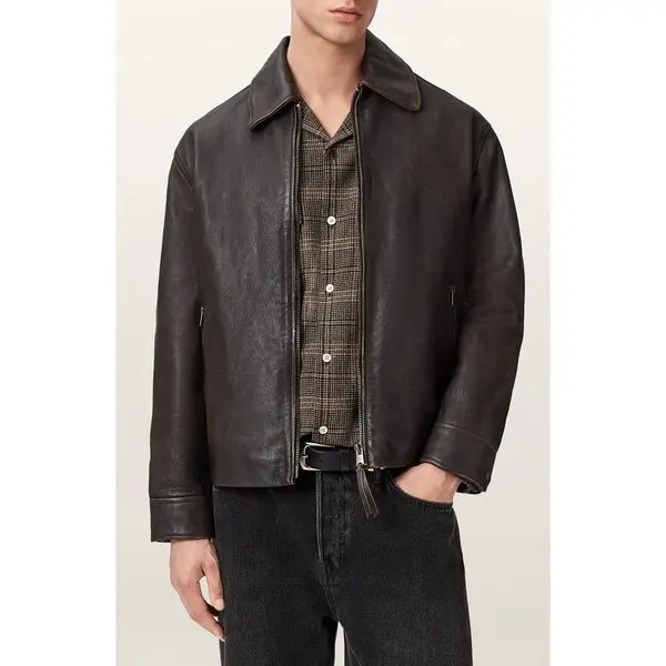 ALLSAINTS Garrison Leather Jacket - Black