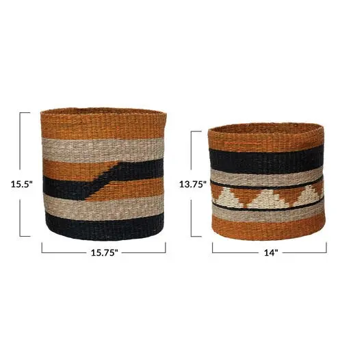 STORIED HOME Decorative Textured Metal Bowls With Handles, 2 Colors