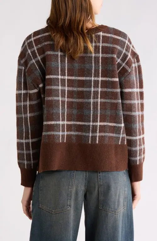 PACSUN Plaid Sweater - Brown Plaid