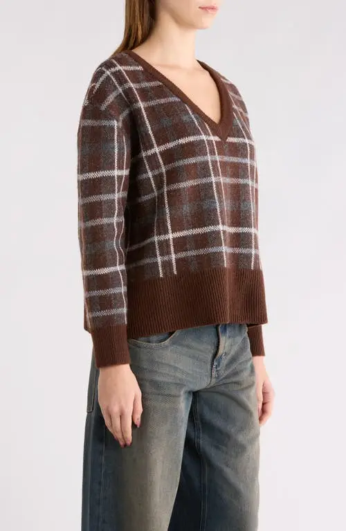 PACSUN Plaid Sweater - Brown Plaid