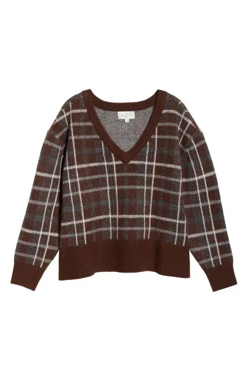 PACSUN Plaid Sweater - Brown Plaid