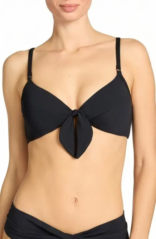 Robin Piccone Ava Underwire Triangle Bikini Top - Black