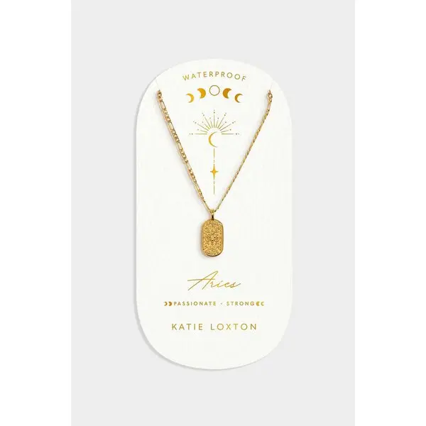 KATIE LOXTON Aries Waterproof Zodiac Necklace - Gold