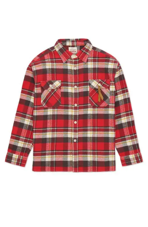 FORTELA Mescal Flannel Overshirt - Red