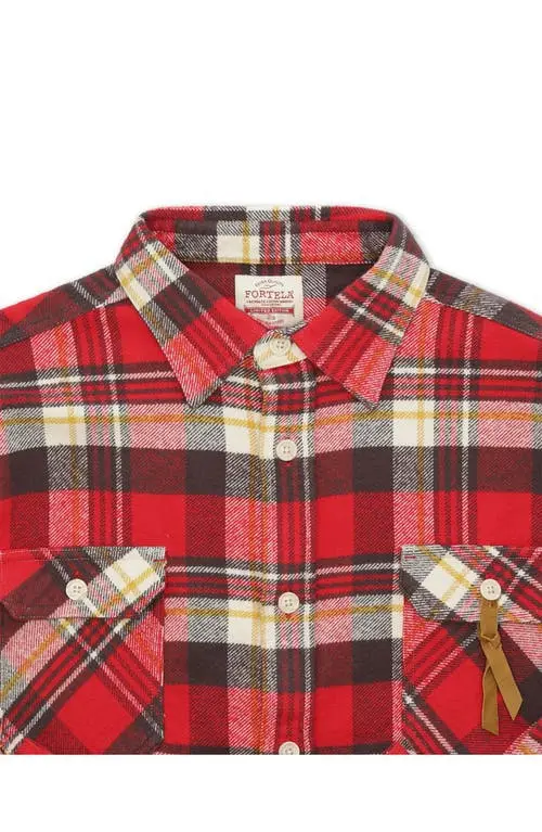 FORTELA Mescal Flannel Overshirt - Red