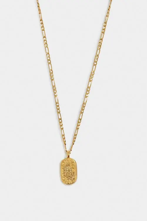 KATIE LOXTON Gemini Zodiac Pendant Necklace - Gold