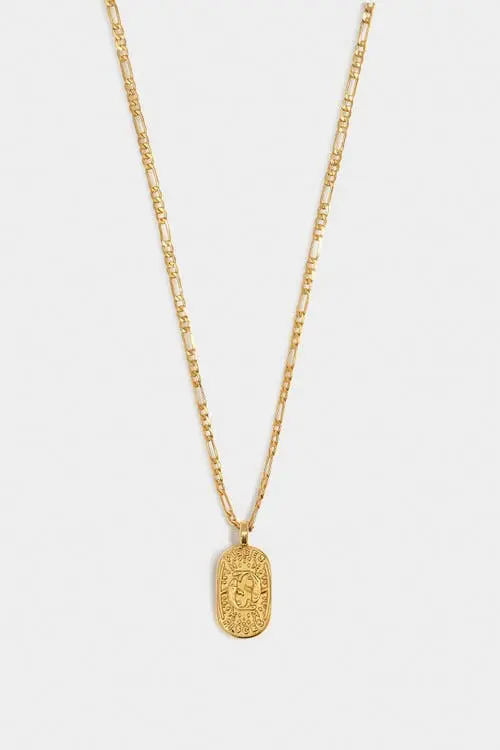 KATIE LOXTON Pisces Zodiac Pendant Necklace - Gold