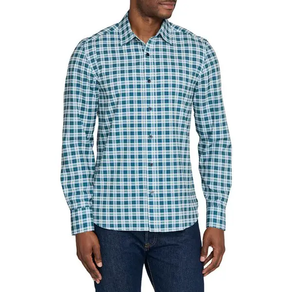 CON.STRUCT Check Woven Long Sleeve Basic - Navy/green