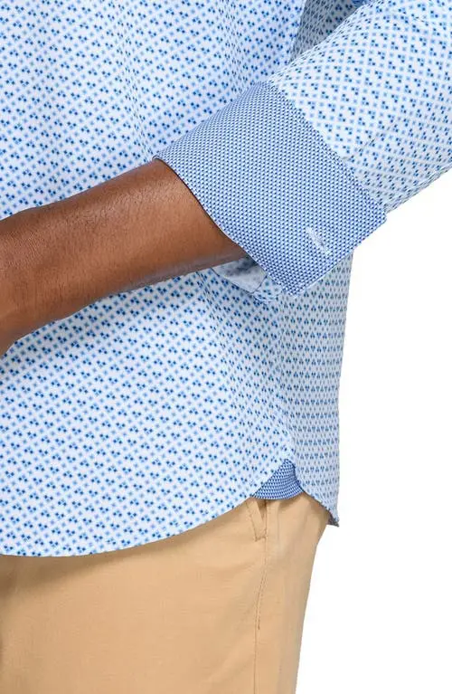CON.STRUCT Square Geo Woven Long Sleeve Basic - White/blue