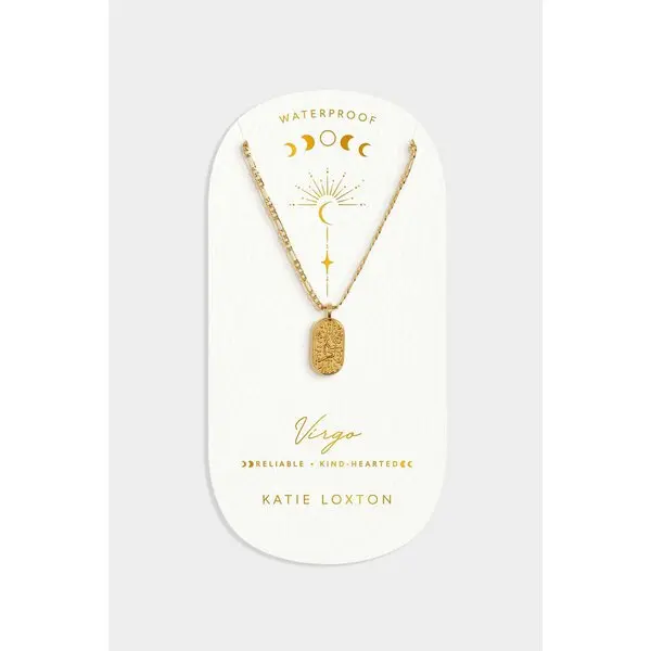 KATIE LOXTON Plated Virgo Zodiac Pendant Necklace - Gold