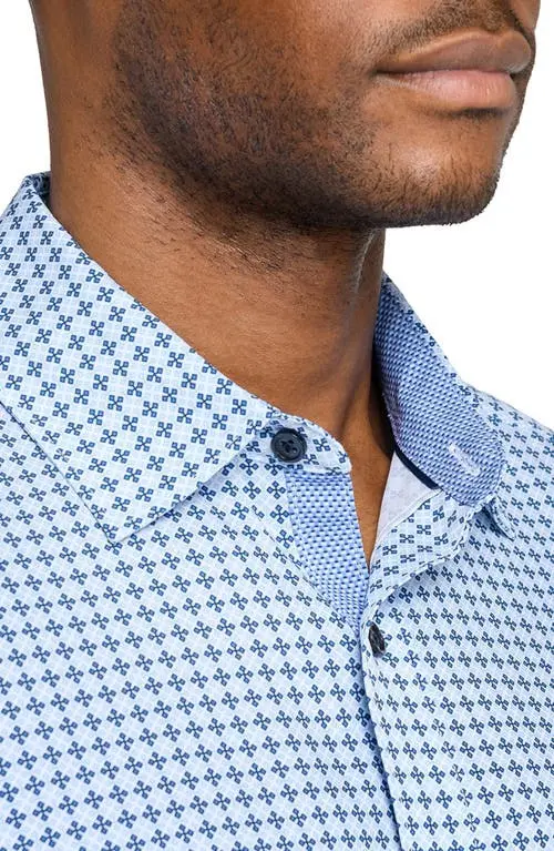 CON.STRUCT Diamond Geo Woven Long Sleeve Basic - White/blue