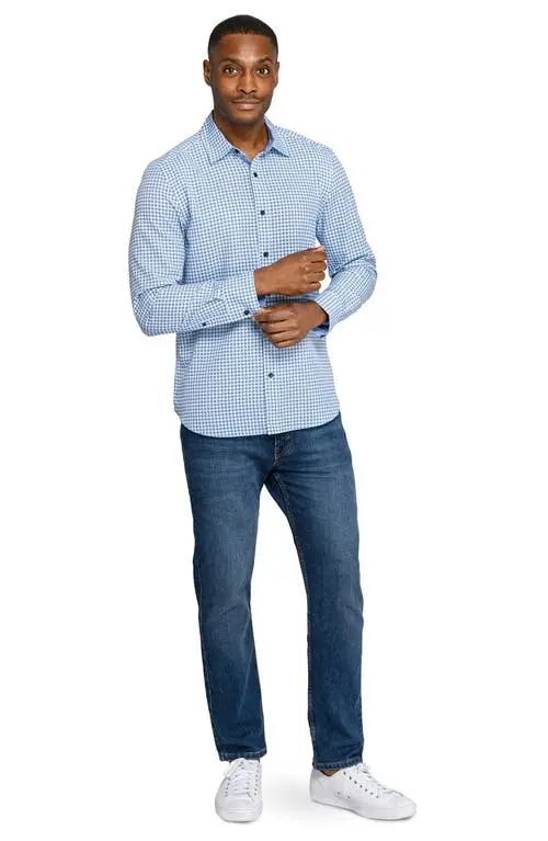 CON.STRUCT Diamond Geo Woven Long Sleeve Basic - White/blue