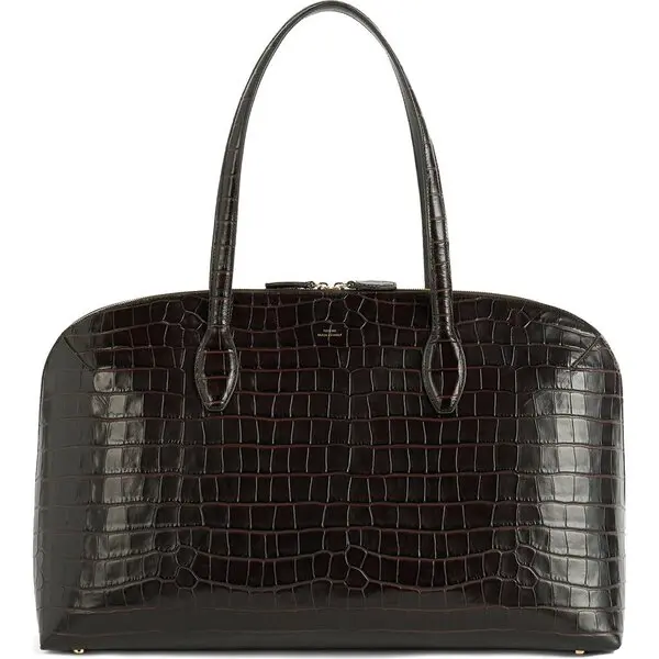 TOTEME Leather Day Tote - Dark Chocolate