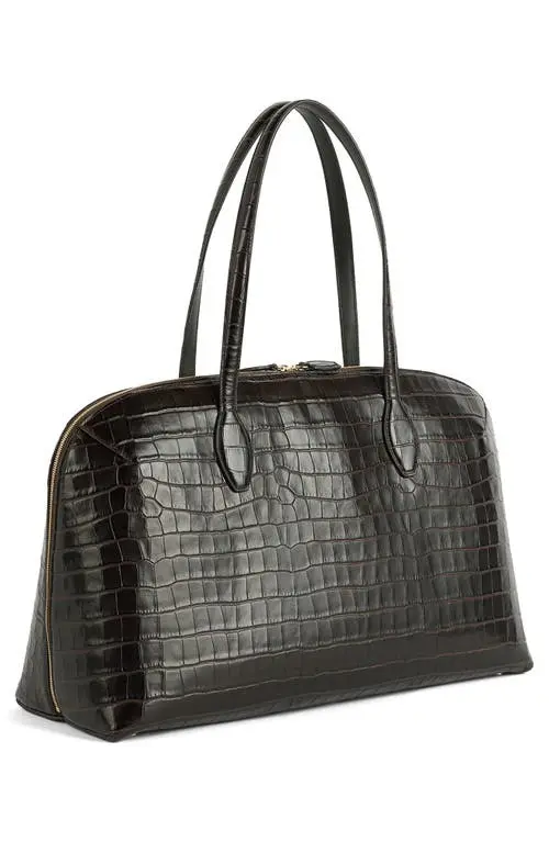 TOTEME Leather Day Tote - Dark Chocolate
