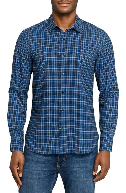 CON.STRUCT Plaid Woven Long Sleeve Basic - Navy/black