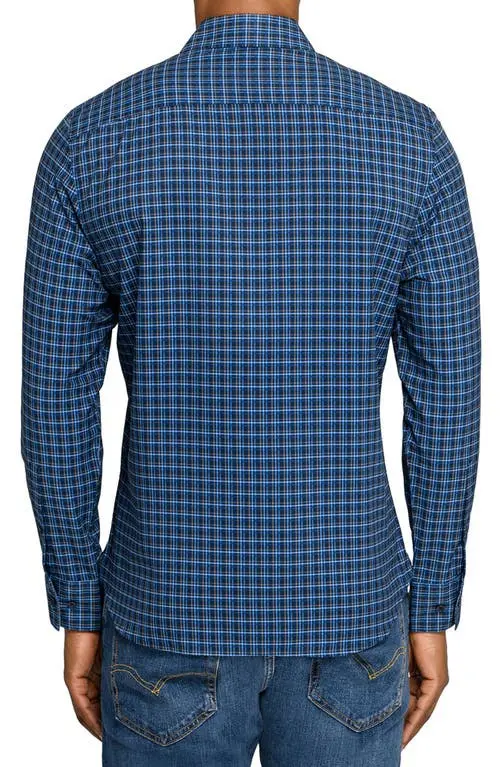 CON.STRUCT Plaid Woven Long Sleeve Basic - Navy/black