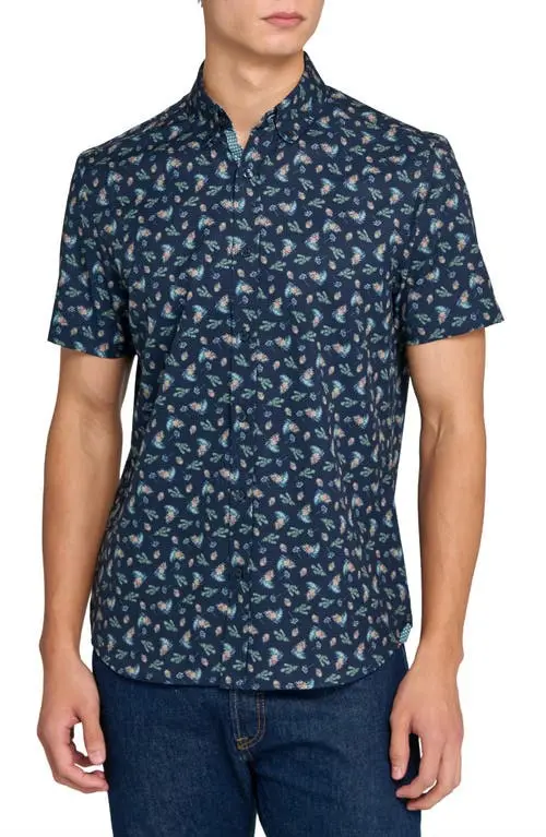 CON.STRUCT Pine Cone Woven Short Sleeve Basic - Navy/green