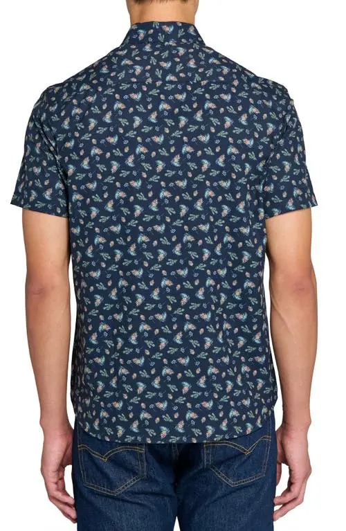 CON.STRUCT Pine Cone Woven Short Sleeve Basic - Navy/green