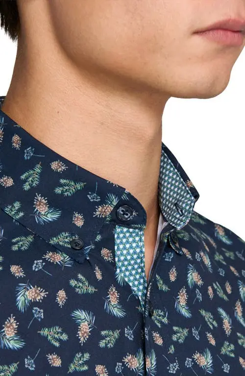 CON.STRUCT Pine Cone Woven Short Sleeve Basic - Navy/green