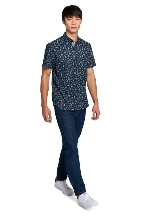 CON.STRUCT Pine Cone Woven Short Sleeve Basic - Navy/green