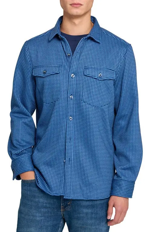 CON.STRUCT Houndstooth Shirt Jacket - Navy/blue