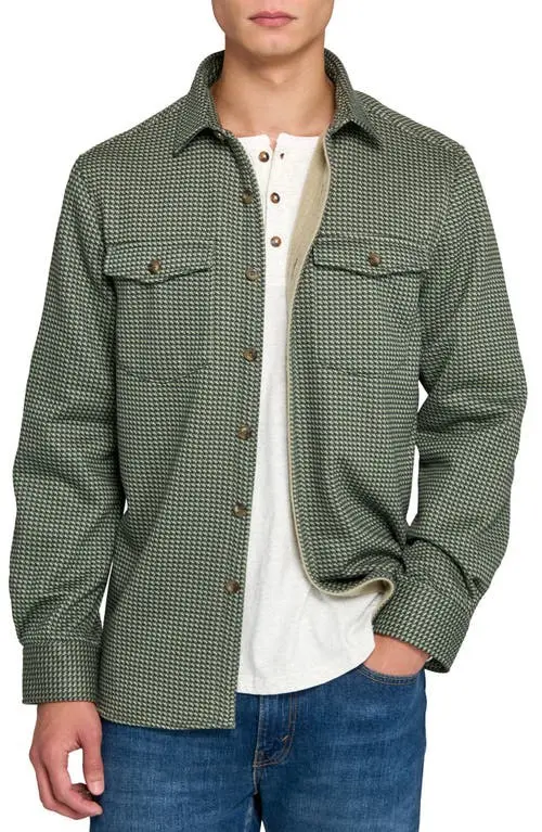 CON.STRUCT Houndstooth Shirt Jacket - Olive