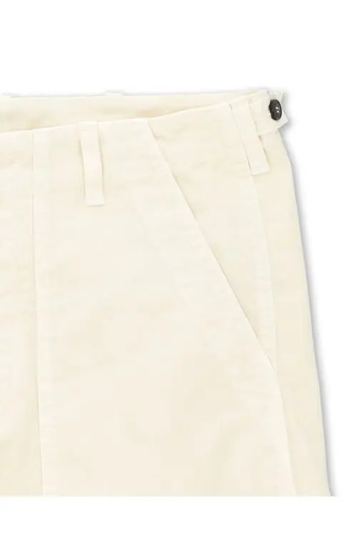 FORTELA Herringbone Cotton Fatigue Trousers - Cream