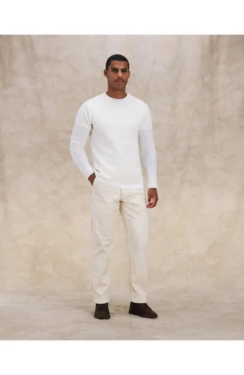 FORTELA Herringbone Cotton Fatigue Trousers - Cream