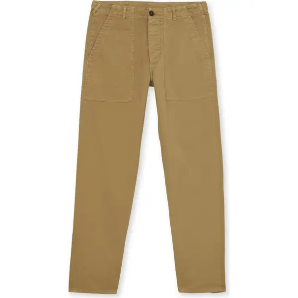 FORTELA Herringbone Cotton Fatigue Trousers - Olive Green