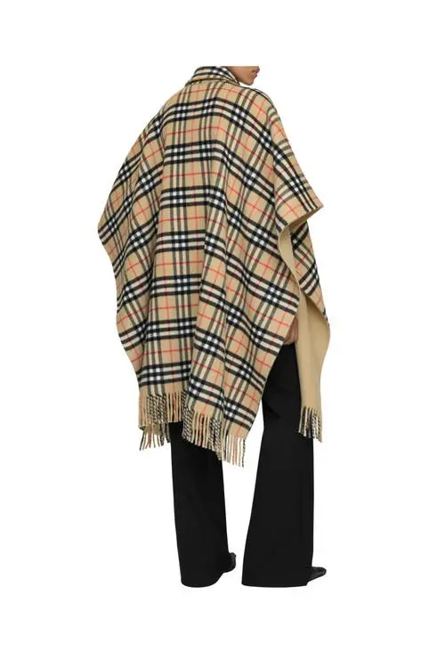 Burberry Reversible Check Wool Cape
