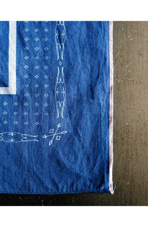 FORTELA Printed Logo Cotton Bandana - Indaco