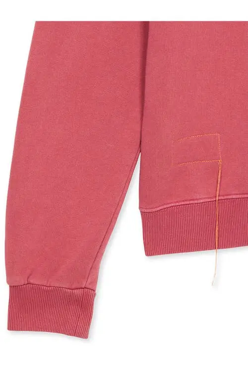 FORTELA Yale Fleece Quarter Zip Sweatshirt - Ruby